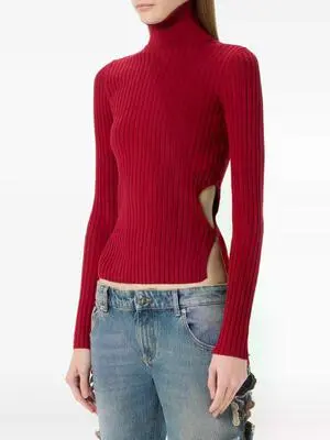 Blumarine Ribbed-knit Turtleneck Sweater