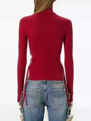 Blumarine Ribbed-knit Turtleneck Sweater
