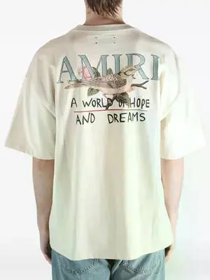 Amiri Print-detail T-shirt - Neutrals