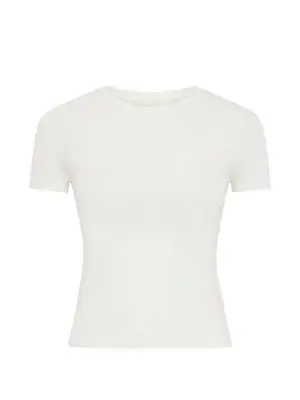 MARINE SERRE Baby Fit T-shirt With Logo - Neutrals