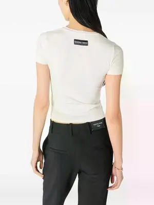 MARINE SERRE Baby Fit T-shirt With Logo - Neutrals