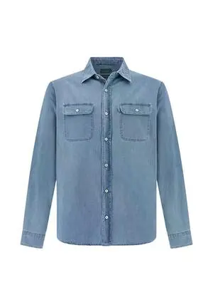 Paul & Shark Buttoned Denim Overshirt - Blue