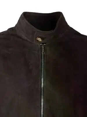 VOLFAGLI FIRENZE Plutone High-collar Suede Jacket - Brown