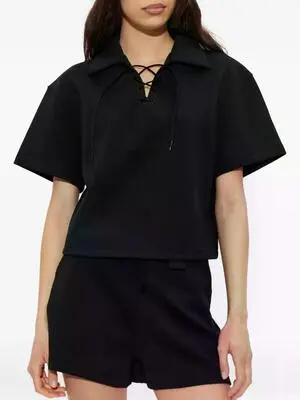 IRO PARIS Lace-up Polo Top