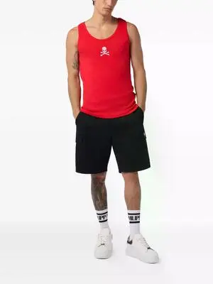 Philipp Plein Skull Embroidered Tank Top