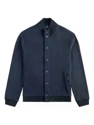 FAY Cotton Piqué Bomber Jacket - Blue