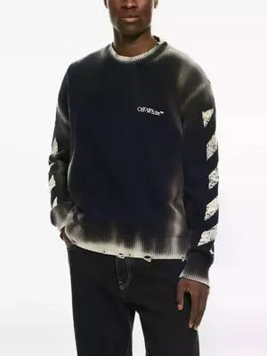 Off-white Distressed Knitwear For Men
