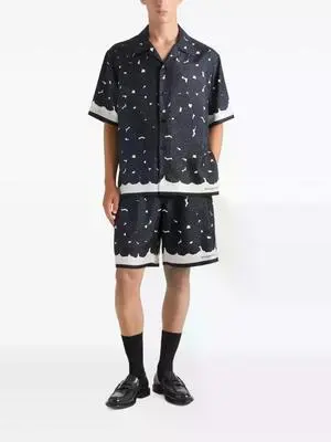 Givenchy Shirt In Silk With Flowers Print - Blue