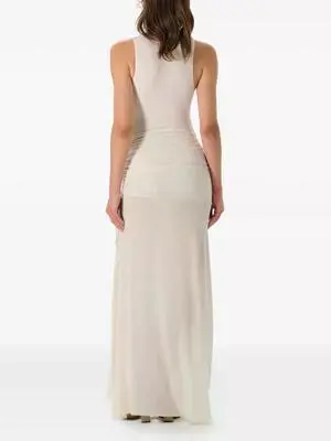 MANURI Maxi Skirt With Drawstring Detail - Neutrals
