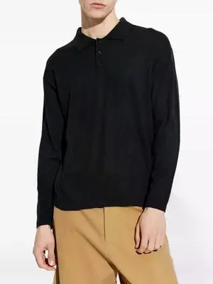 LISA YANG Buttoned Polo Shirt - Black