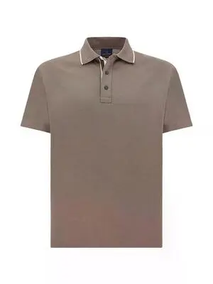 Paul & Shark Striped Cotton Polo Shirt - Brown