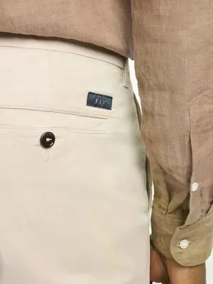 FAY Rolled-hem Capri Trousers - Neutrals
