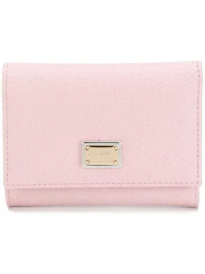 Dolce & Gabbana Leather Flap French Wallet - Pink