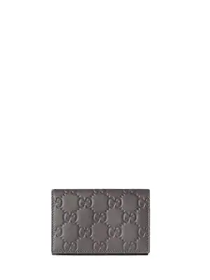 Gucci Gg Emblem Card Holder - Grey
