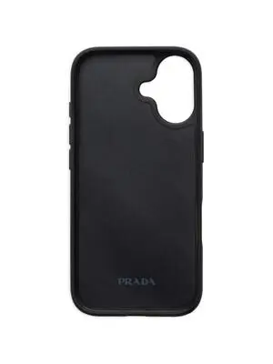 Prada Triangle-logo Leather Phone Case Iphone 17
