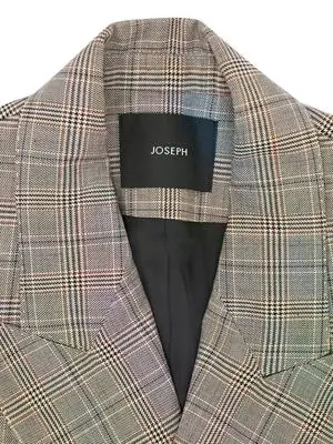 JOSEPH Plaid Double-breasted Blazer