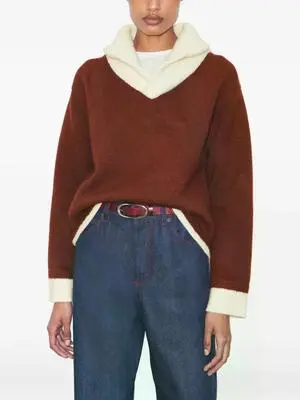 Tory Burch V-neck Color-block Sweater