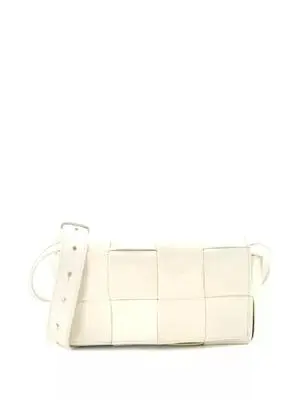 Bottega Veneta Cassette Maxi Intrecciato Leather Belt Bag - White