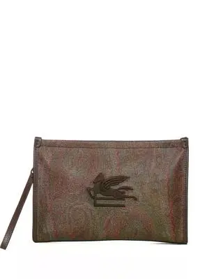 Etro Paisley Print Clutch - Brown
