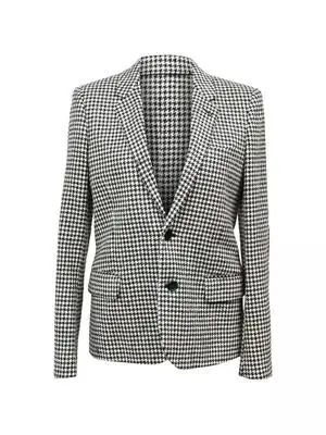 Saint Laurent Houndstooth-pattern Single-breasted Blazer