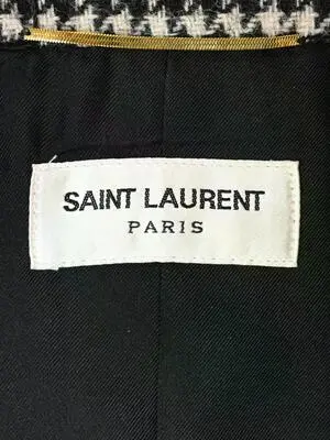 Saint Laurent Houndstooth-pattern Single-breasted Blazer
