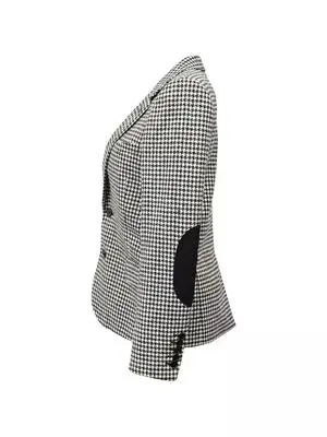 Saint Laurent Houndstooth-pattern Single-breasted Blazer