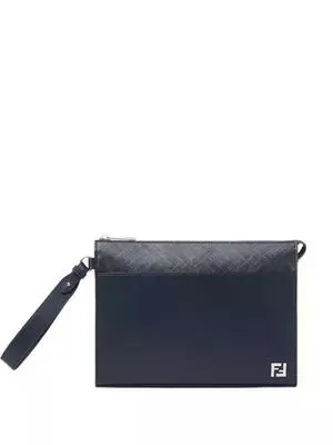 Fendi Ff Squared Clutch Bag - Black