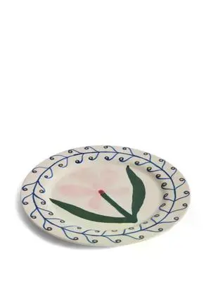 HAY La Pittura Floral-motif Plate - Neutrals