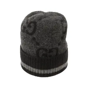 Gucci Gg Knit Cashmere Beanie - Grey