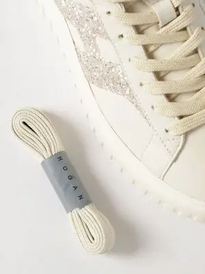 Hogan Glitter Detail Platform Sneakers - Ivory