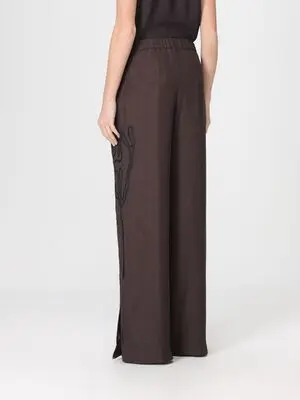 Liviana Conti Wide Leg Trousers - Brown