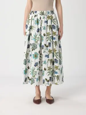 FAY Floral Print Midi Skirt