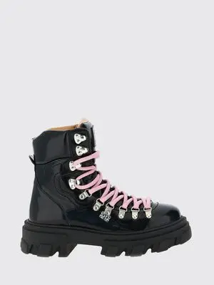 GANNI Faux Leather Cleated Ankle Boots