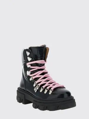 GANNI Faux Leather Cleated Ankle Boots