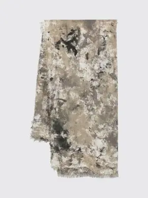 Avant Toi Camouflage Linen Blend Scarf - Brown