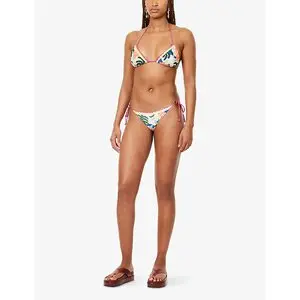 Agua Bendita Thamar Floral-print Bikini Bottom