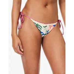 Agua Bendita Thamar Floral-print Bikini Bottom
