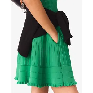 Maje Structured-rib Knitted Skater Dress