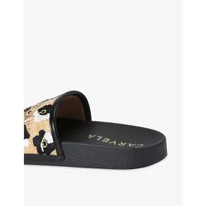Carvela Giorgia Flower Raffia Sliders