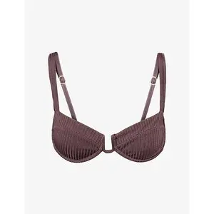 Monday Swimwear Cala Roja Bikini Top - Espresso Wide Rib