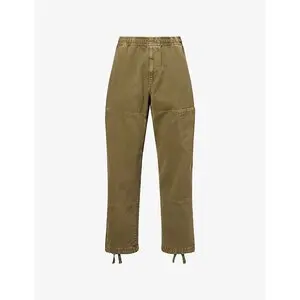 Stone Island Drawstring Straight-leg Cotton Trousers
