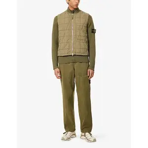 Stone Island Drawstring Straight-leg Cotton Trousers