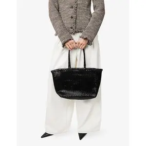 Dragon Diffusion Woven Leather Tote - Black