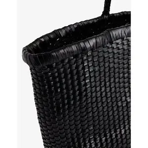 Dragon Diffusion Woven Leather Tote - Black