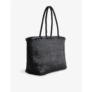 Dragon Diffusion Woven Leather Tote - Black