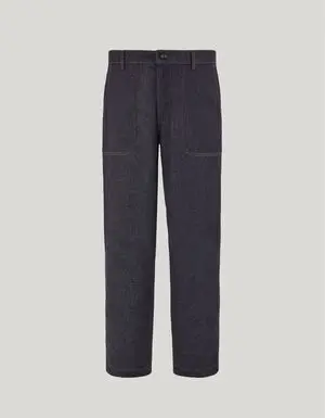 Canali Stretch Denim Fatigues - Blue