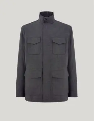 Canali Impeccabile Wool Field Jacket With Membrane - Grey