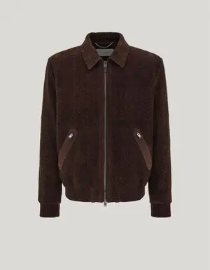 Canali Woven Suede Blouson Jacket