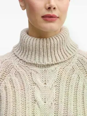 NEWLAND Cable Knit Roll-neck Sweater