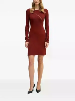 Sisley Long-sleeve Ribbed Mini Dress